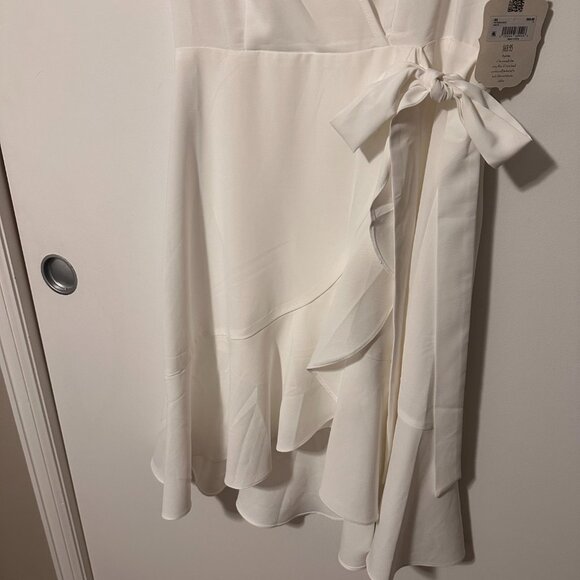 Altar'd State | Dresses | White Ruffle Wrap Mini Dress | Poshmark